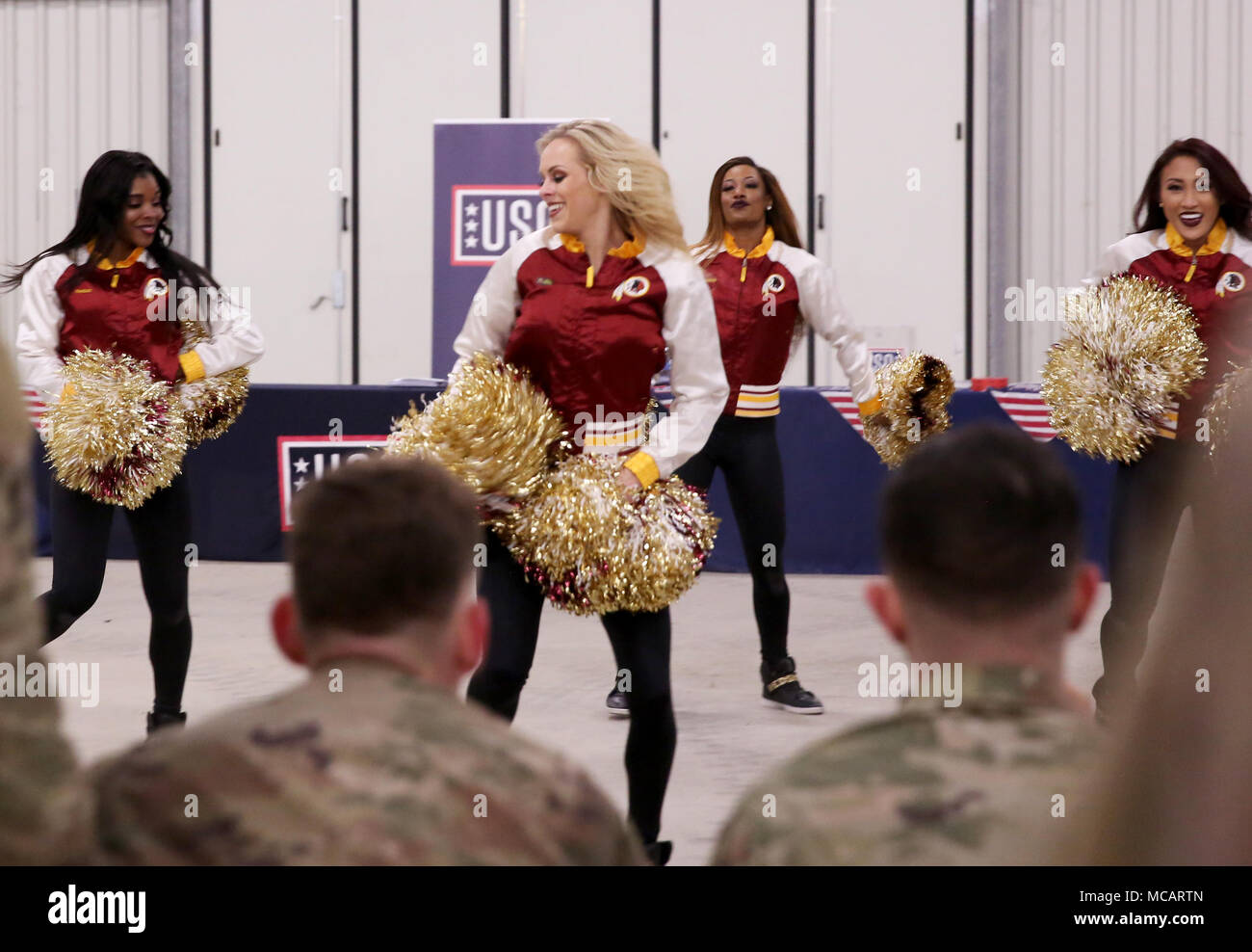 U.S. Army Soldiers are entertained by Washington Redskins Cheerleaders ...