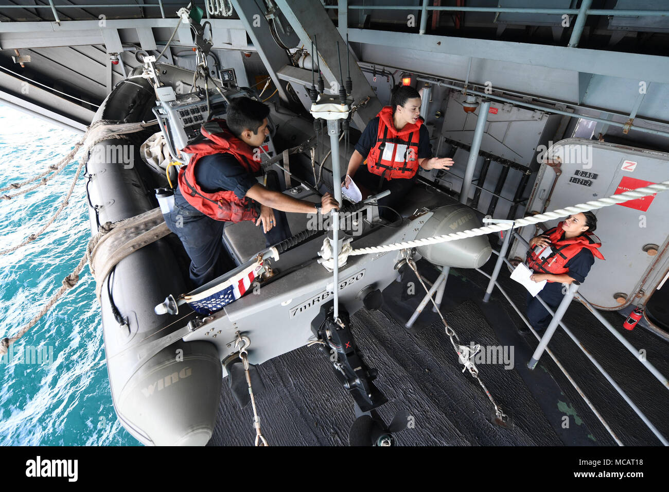 180205-N-AD499-1053 ARABIAN GULF (Feb. 5, 2018) Boatswain’s Mate 3rd ...