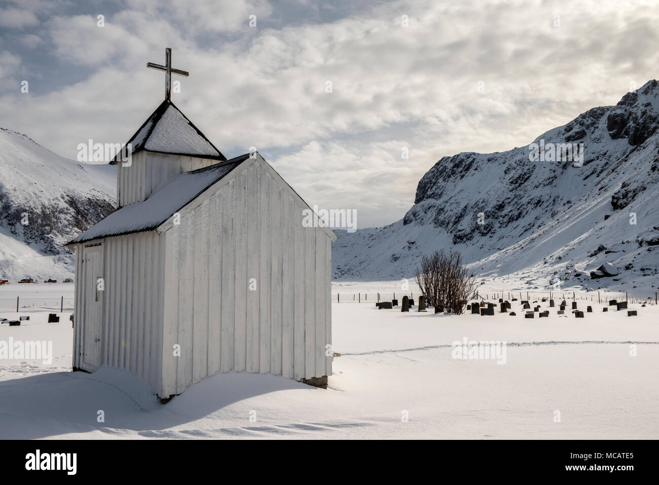 Unstad Chapel, Lofoten Islands, Norway Stock Photo - Alamy
