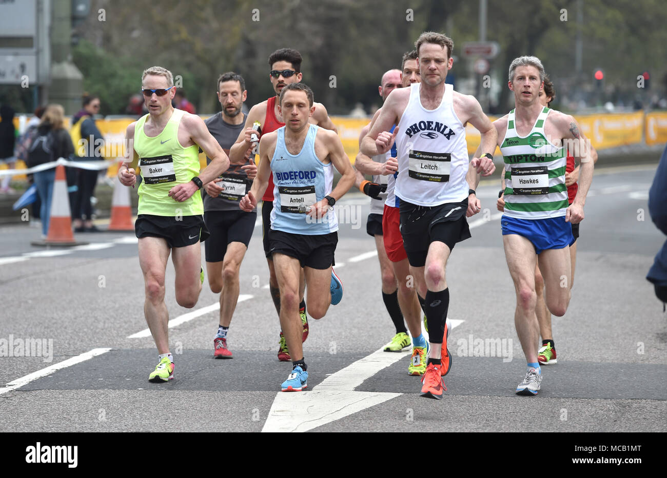 Brighton UK 15th April 2018 - Thousands of runners take part in the ...