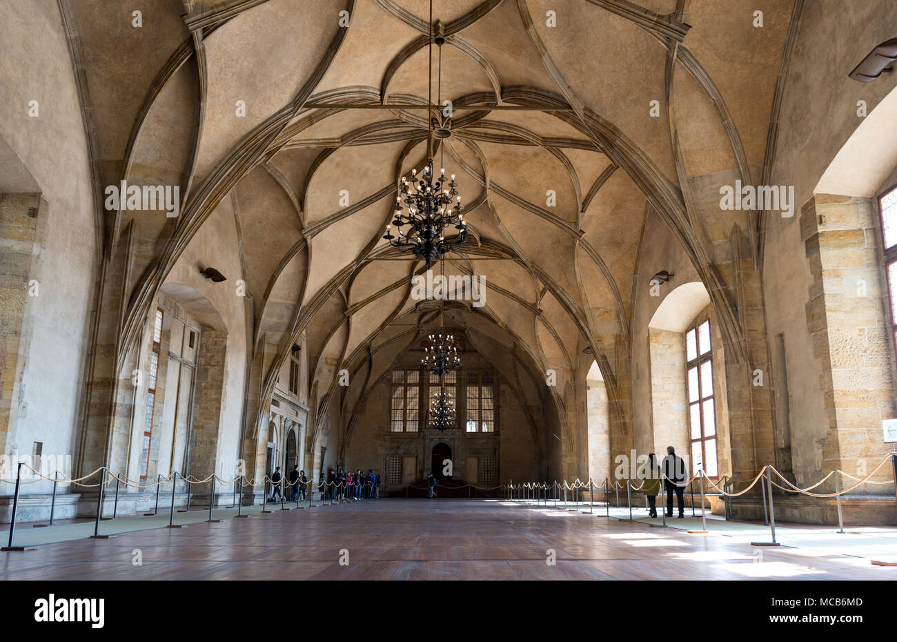 10 April 2018, Czech Republic, Prague: An interior view of the gothic ...