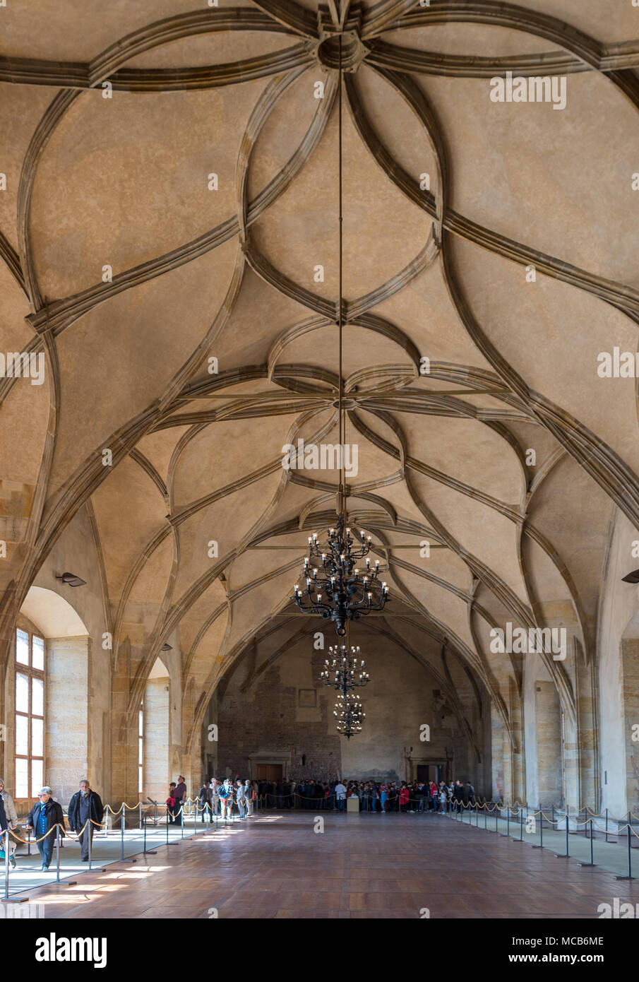 10 April 2018, Czech Republic, Prague: An interior view of the gothic ...
