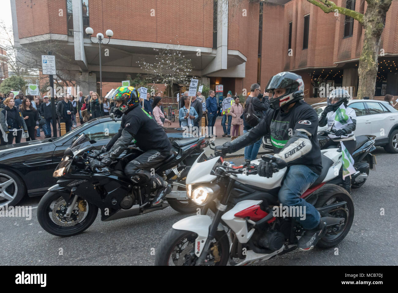 London, UK. 14th April 2018. Bikers from the Ace Cafe including Muslim ...