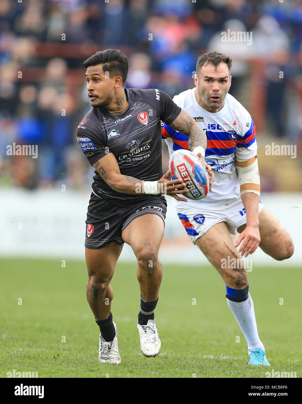 8th April 2018, Beaumont Legal Stadium, Wakefield, England; Betfred ... 8th April 2018, Beaumont Legal Stadium, Wakefield, England; Betfred ...