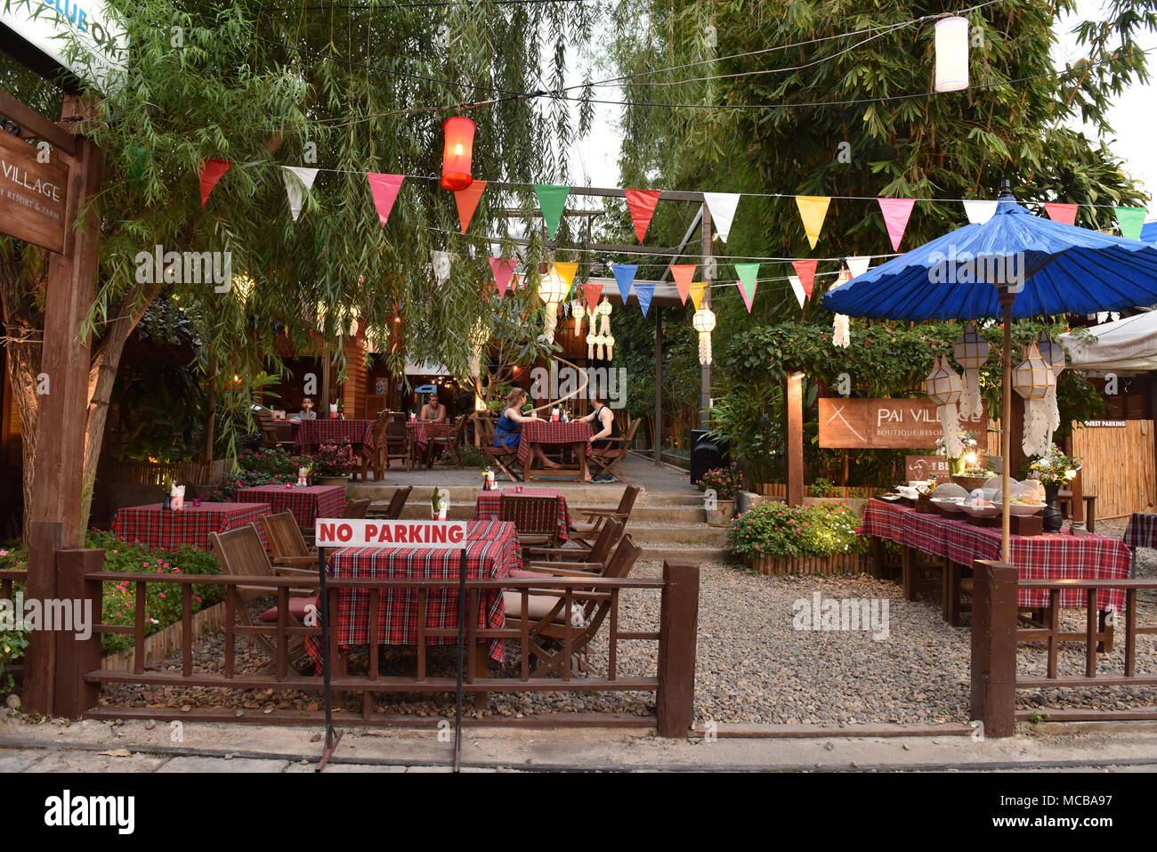 Restaurant, Pai, Northern Thailand Stock Photo - Alamy