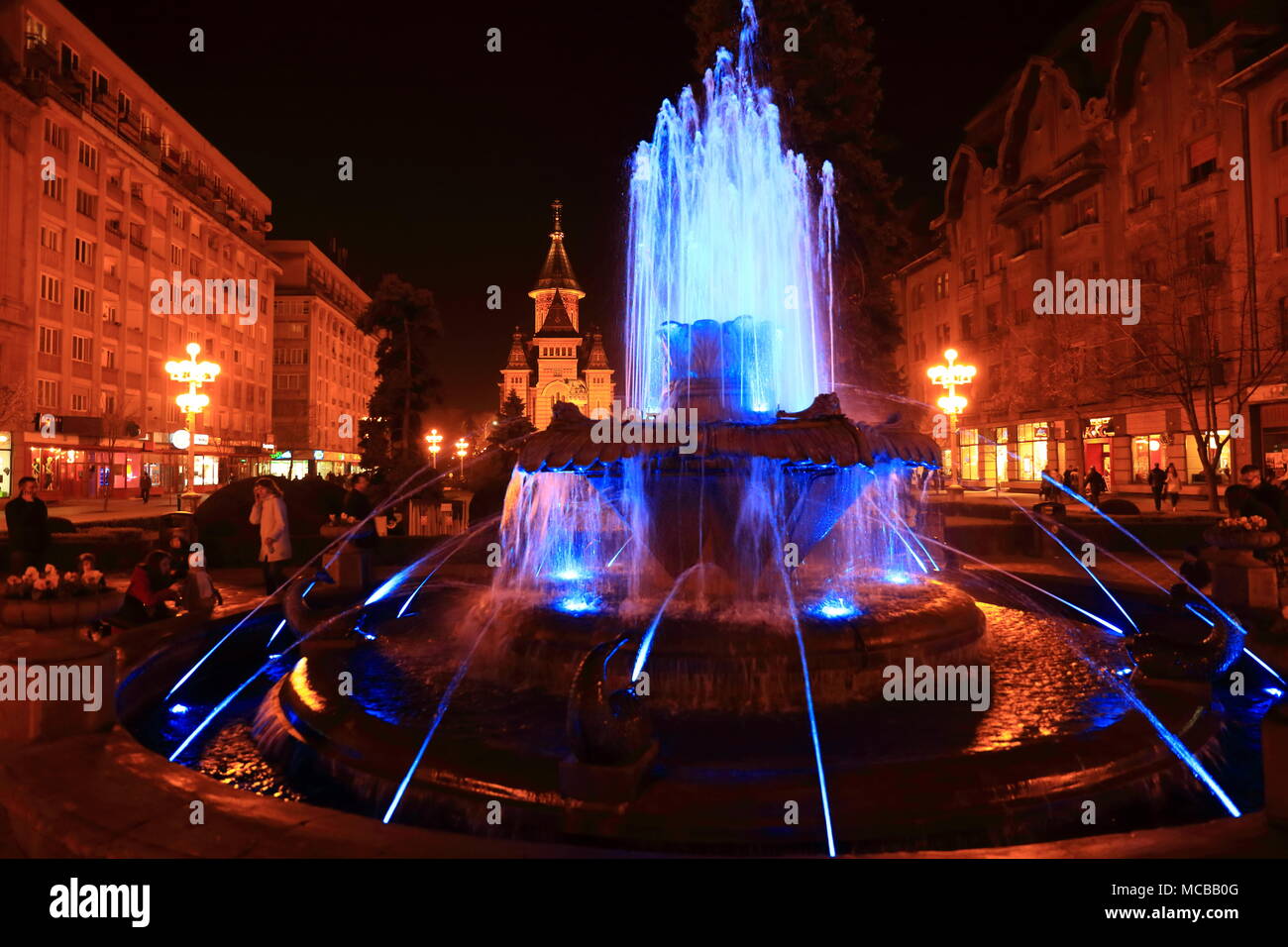 Timisoara cathedral in night hi-res stock photography and images - Alamy