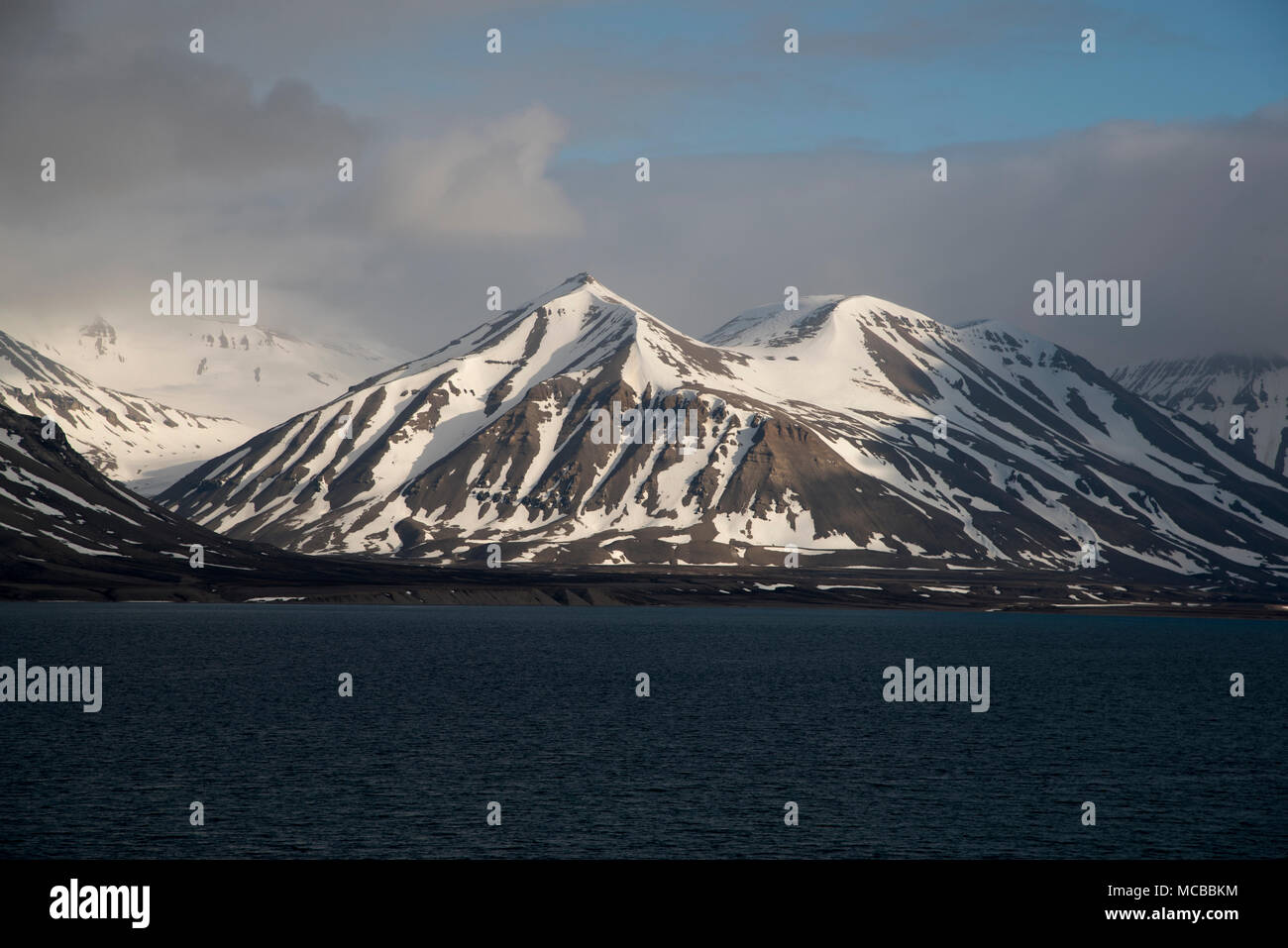 Billefjorden a branch of Isfjorden in Spitsbergen on Svalbard ...