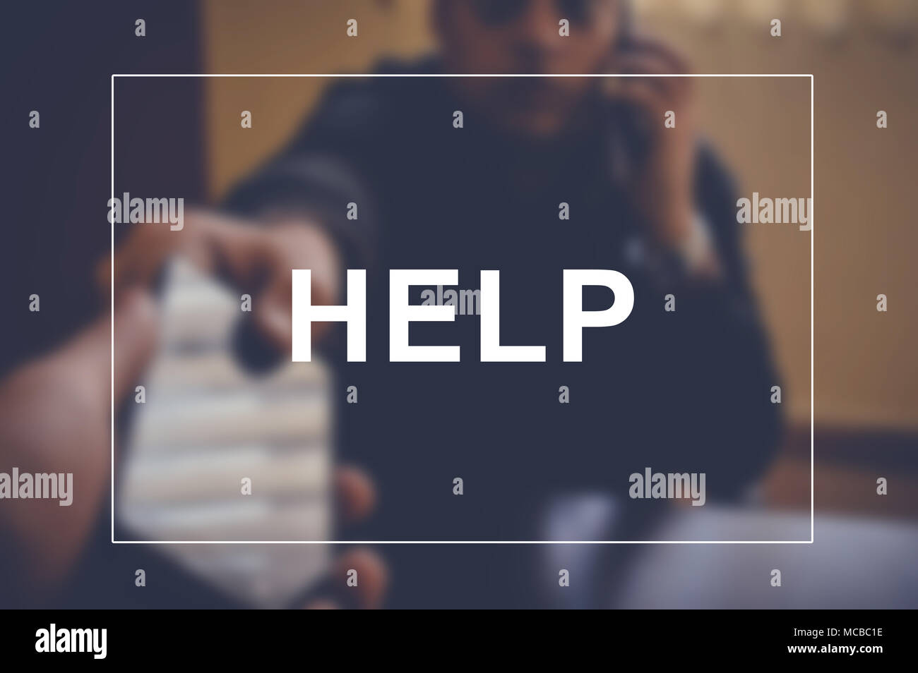 help word with blurring business background Stock Photo - Alamy