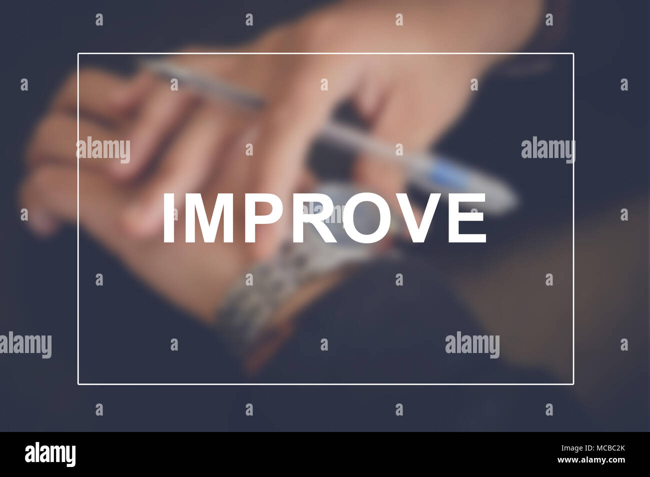 improve word with business blurring background Stock Photo - Alamy