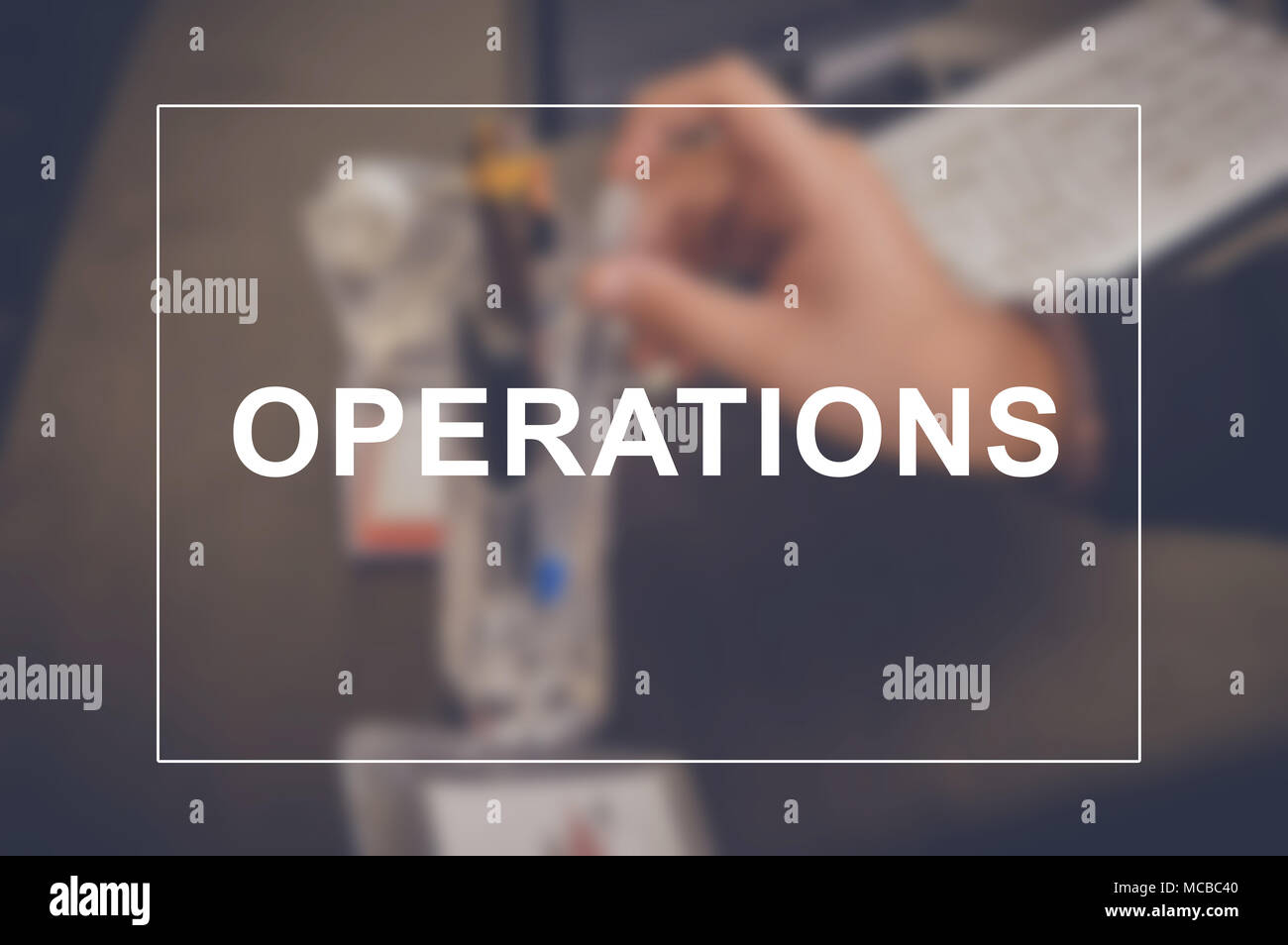 Operations word with business blurring background Stock Photo - Alamy
