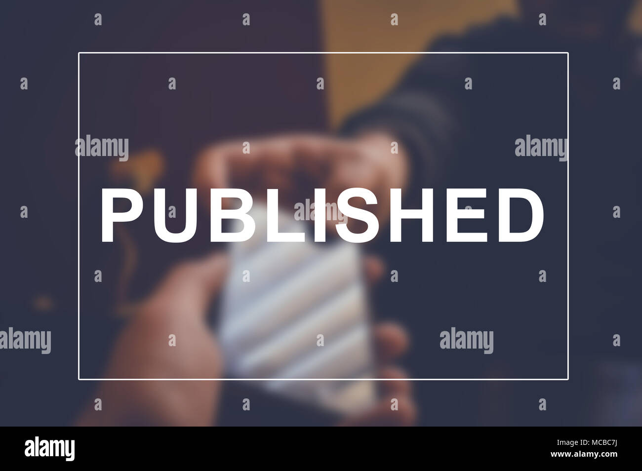 Published word with business blurring background Stock Photo - Alamy