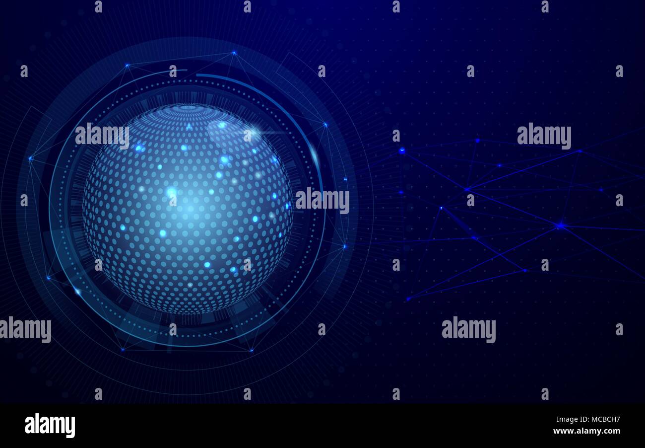 Abstract global and network futuristic technology connection concept ...