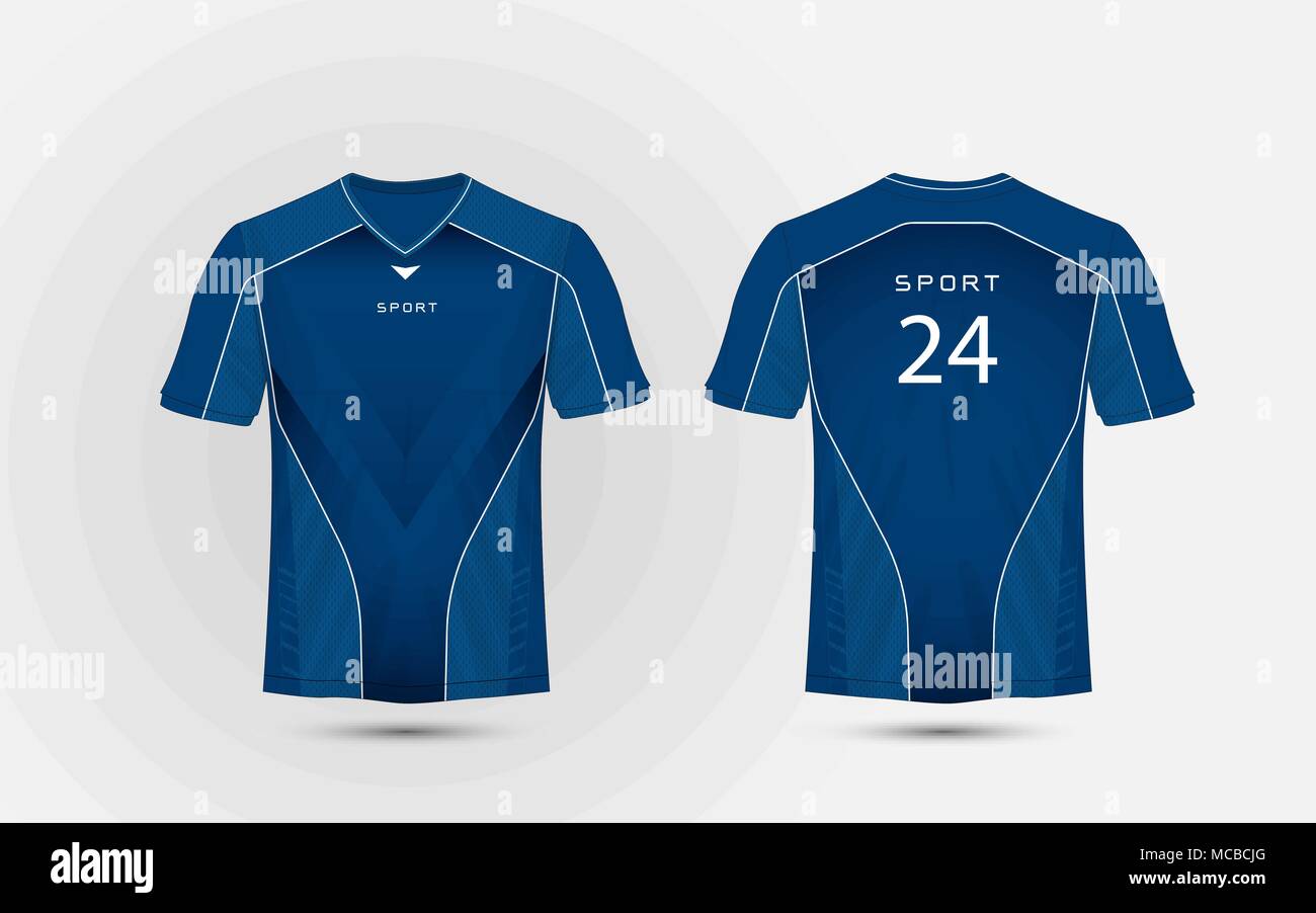 Blue and white layout football sport t-shirt, kits, jersey, shirt ...