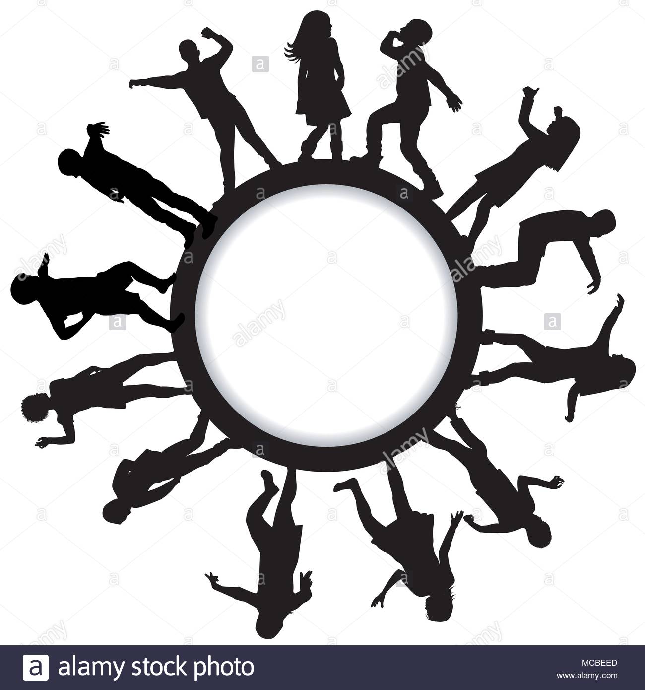Circle Of Children Silhouette Stock Photos & Circle Of Children ...