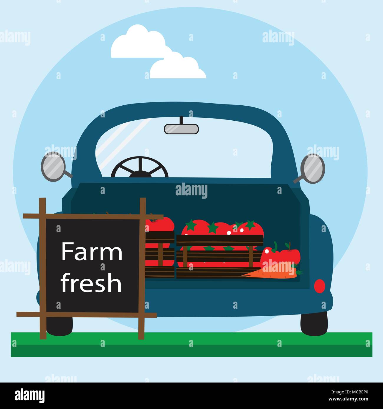 Produce fruit truck Stock Vector Images - Alamy
