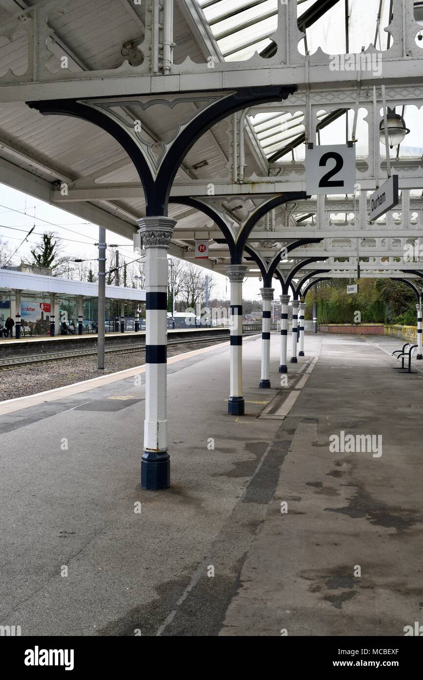 Platform 2 at Durham railway station Stock Photo - Alamy