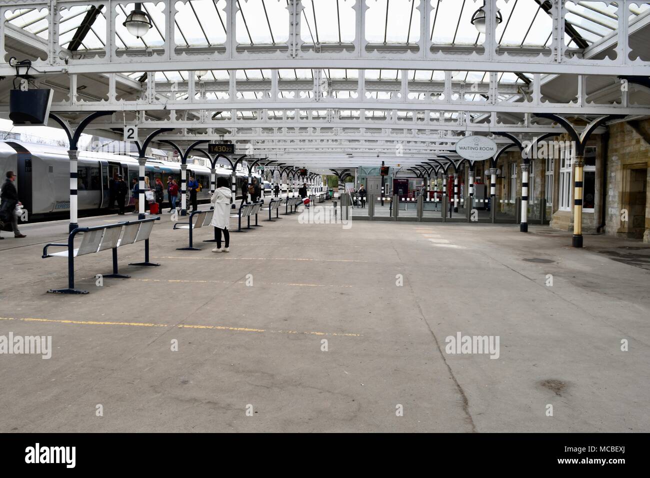 Durham railway station, platform 2 Stock Photo - Alamy