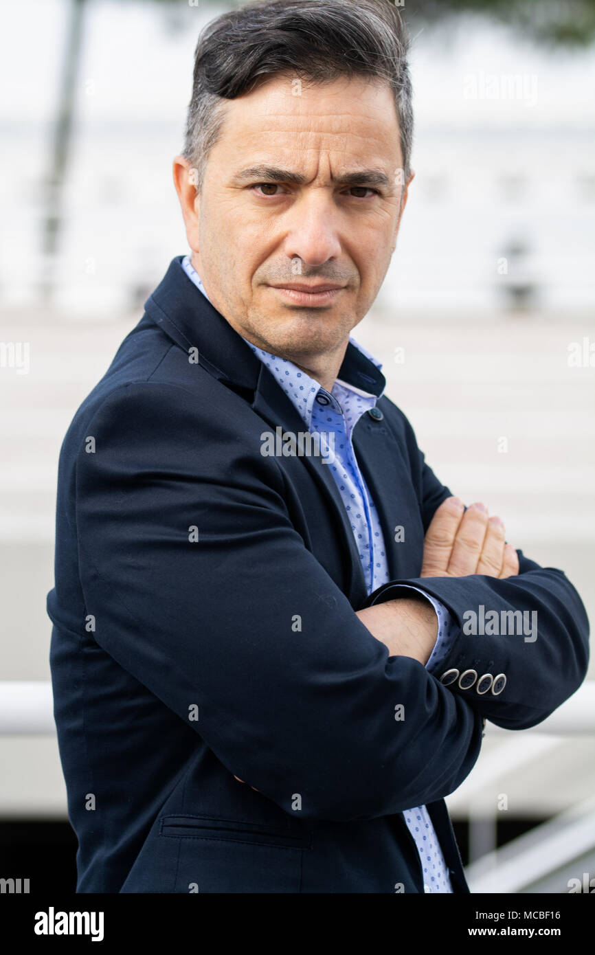 Business man with suit in outdoor ambient Stock Photo - Alamy