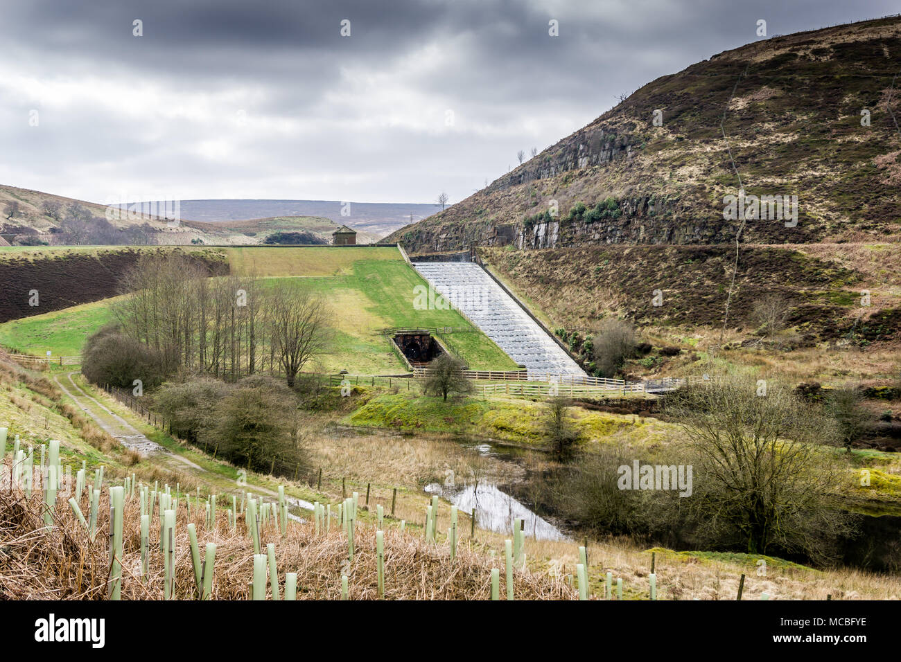 The Spillway Flowing From Blakeley Reservoir To Butterley Reservoir Marsden West Yorkshire