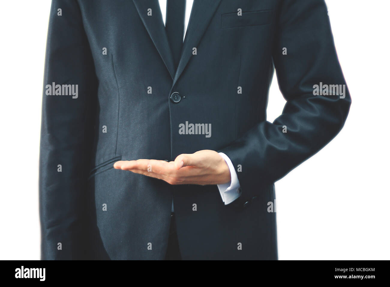 close up.businessman with empty hand on blurred background Stock Photo ...