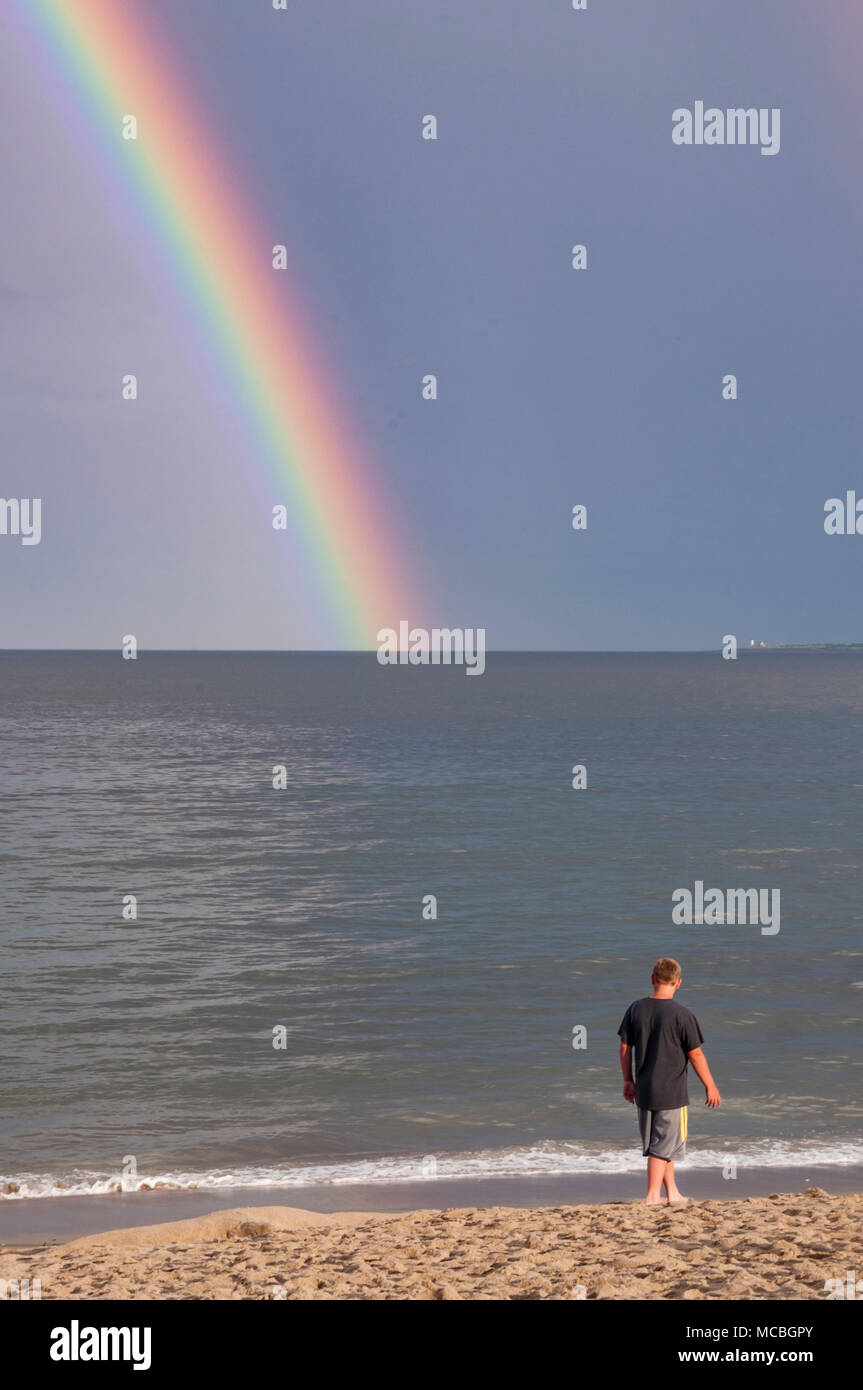 Rainbow on the beach Stock Photo - Alamy