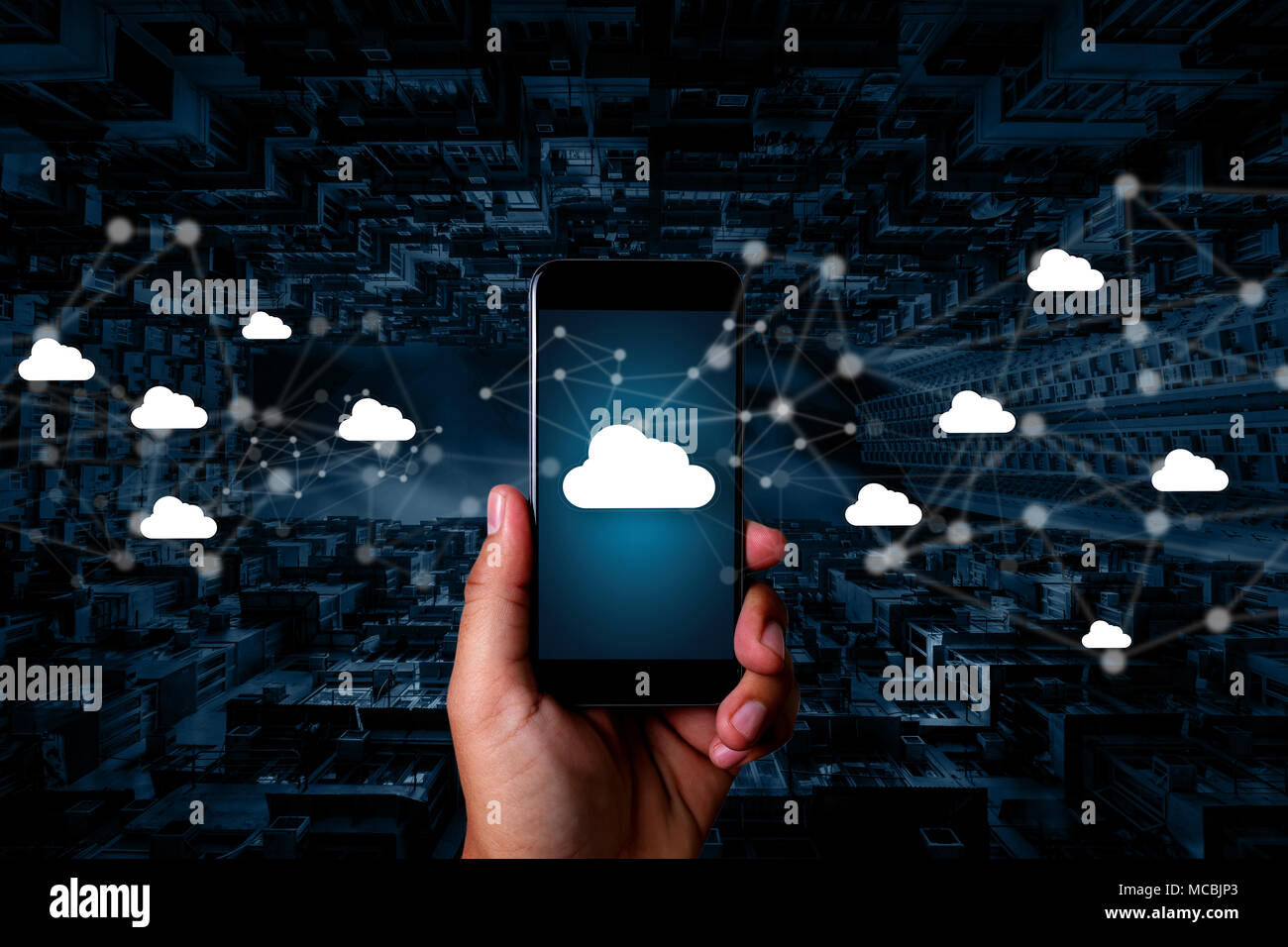 Cloud Computing diagram Network Data Storage Technology Service Stock Photo - Alamy