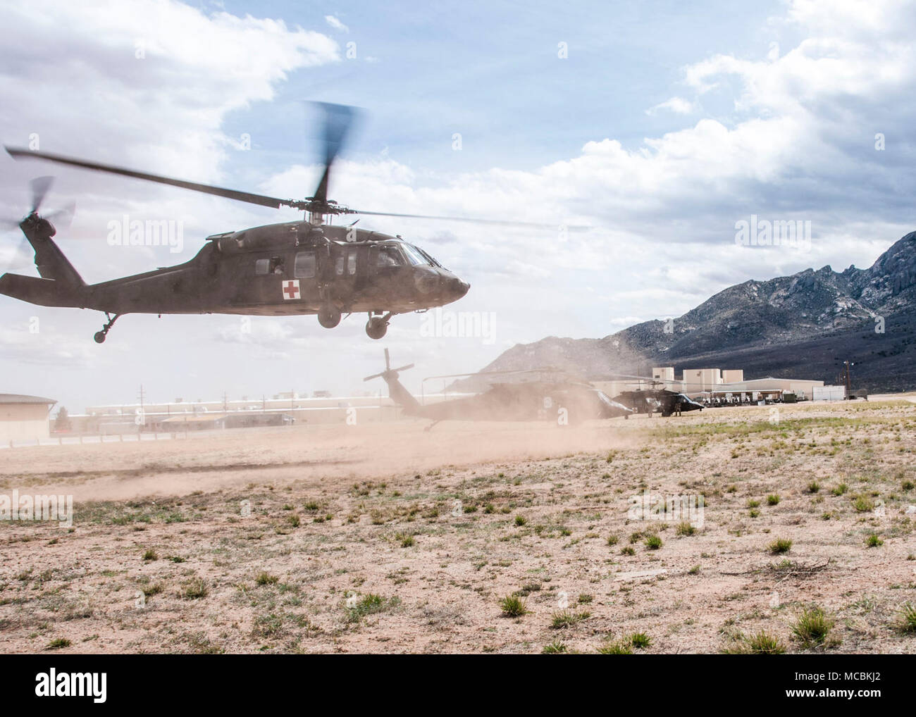 A UH-60 MedEvac Black Hawk helicopter with the U.S. Army National Guard ...