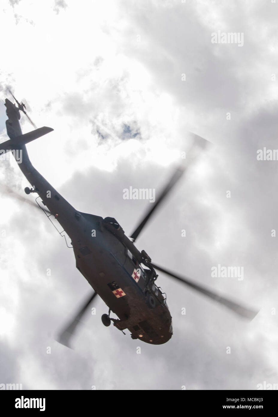 A UH-60 MedEvac Black Hawk helicopter with the U.S. Army National Guard ...