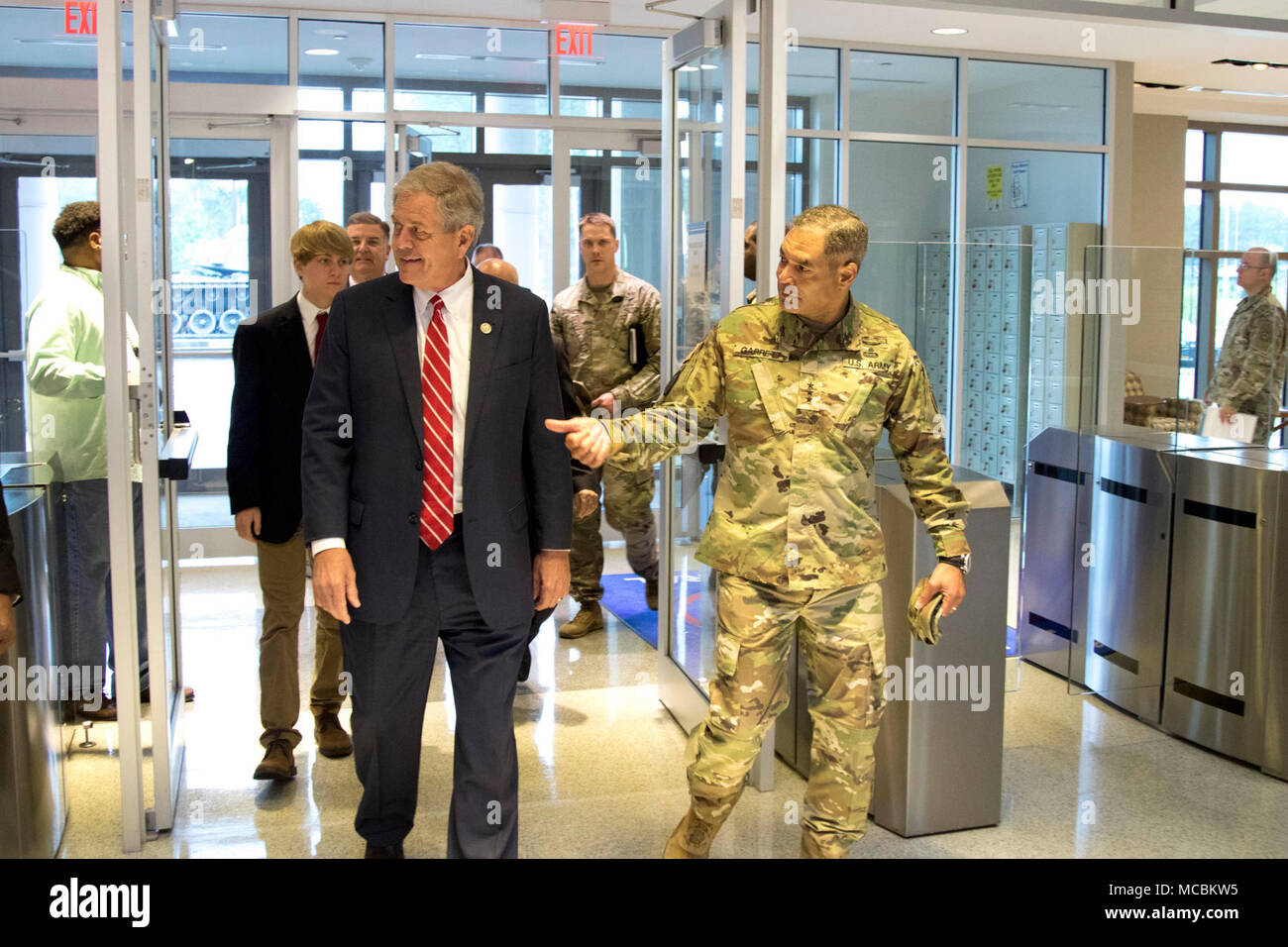 Lt. Gen. Michael Garrett, the U.S. Army Central commander, greets U.S ...