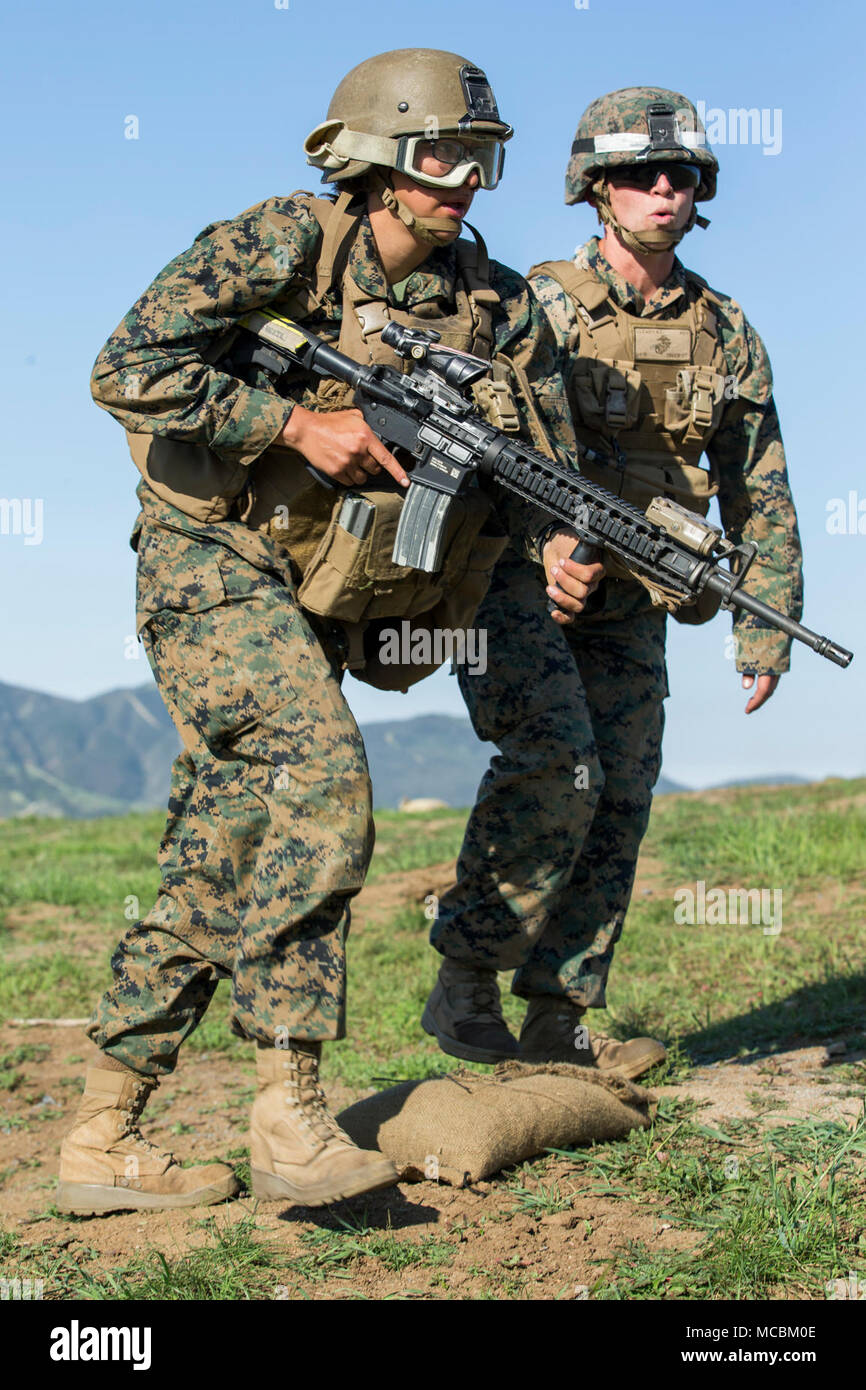A U.S. Marine, with Golf Company, Marine Combat Training Battalion (MCT ...