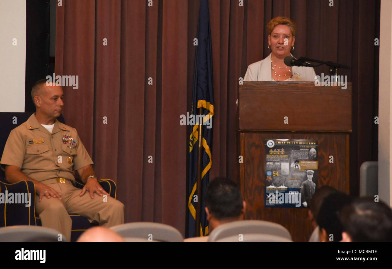 SAN DIEGO (March 30, 2018) Retired Fleet Master Chief JoAnn Ortloff ...