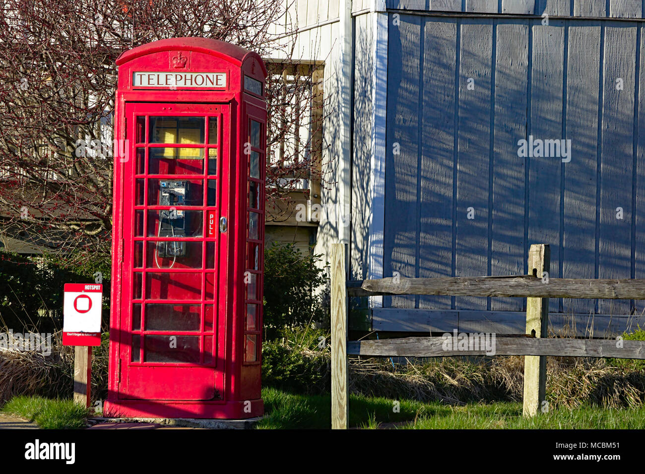 European Style Red Phone Booth Stock Photo - Alamy