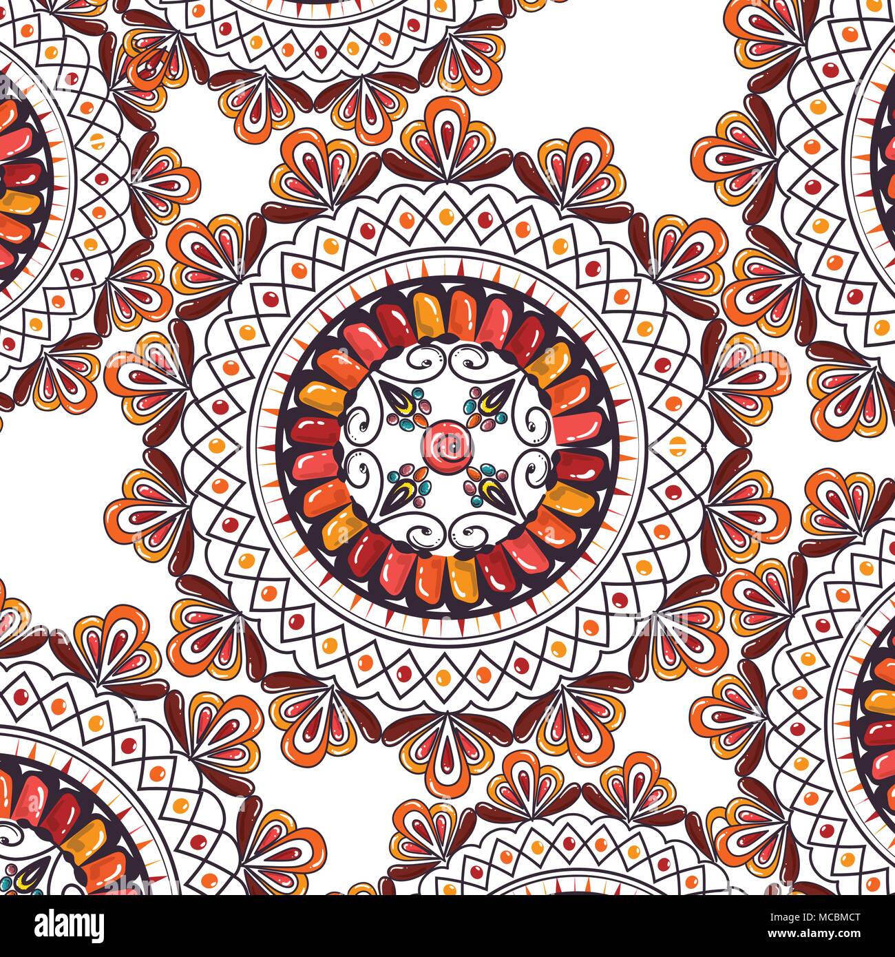 colorful and circular mandalas pattern backgroundvector illustration ...