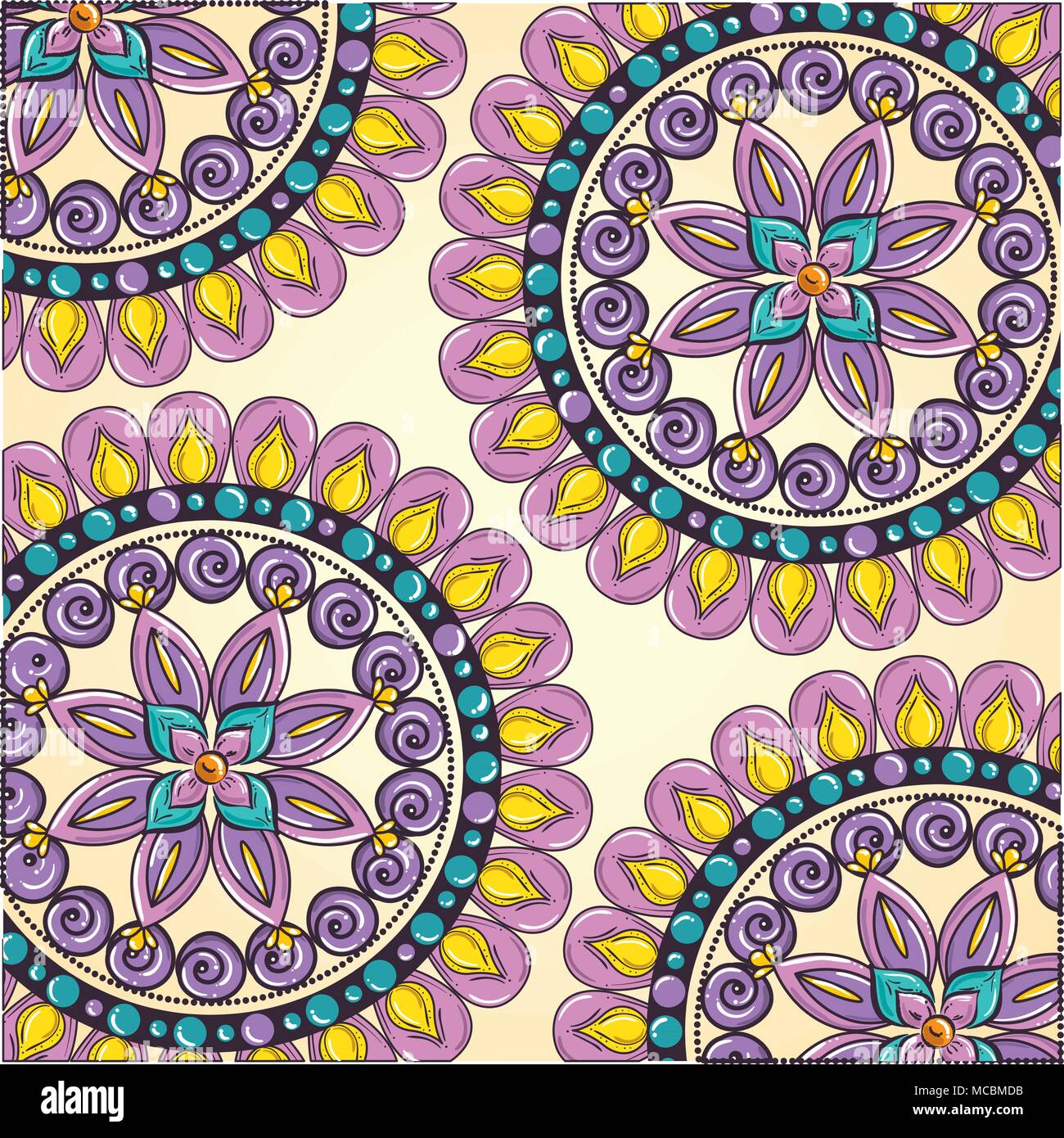 colorful and circular mandalas pattern backgroundvector illustration ...