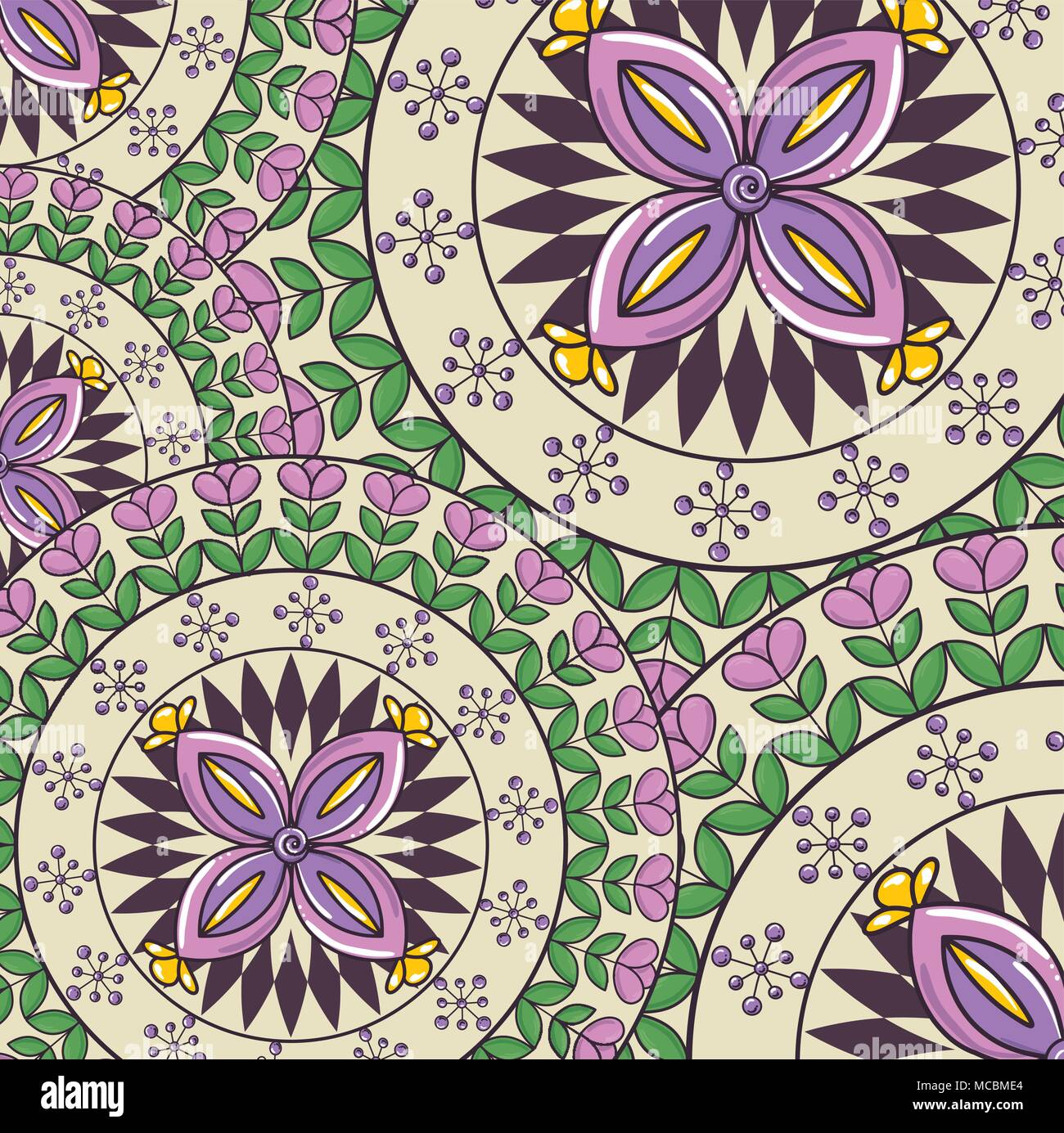 colorful and circular mandalas pattern backgroundvector illustration ...