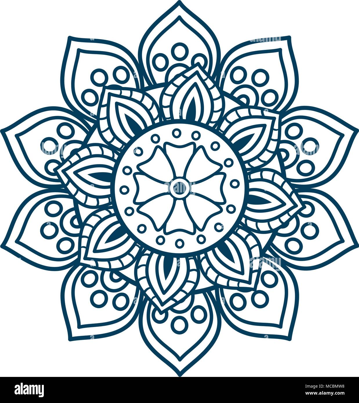 monochrome and circular mandala vector illustration design Stock Vector ...