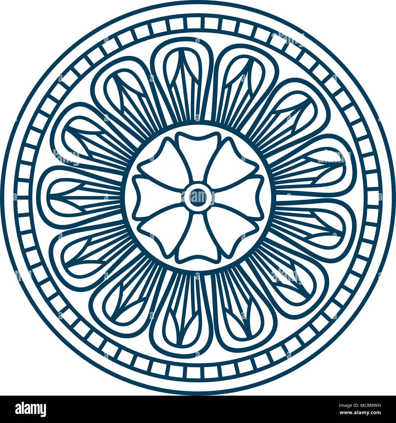 monochrome and circular mandala vector illustration design Stock Vector ...