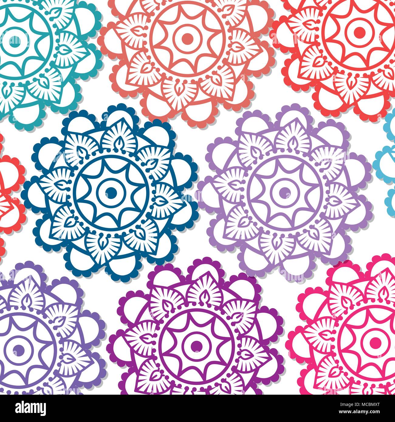 colorful and circular mandalas pattern backgroundvector illustration ...