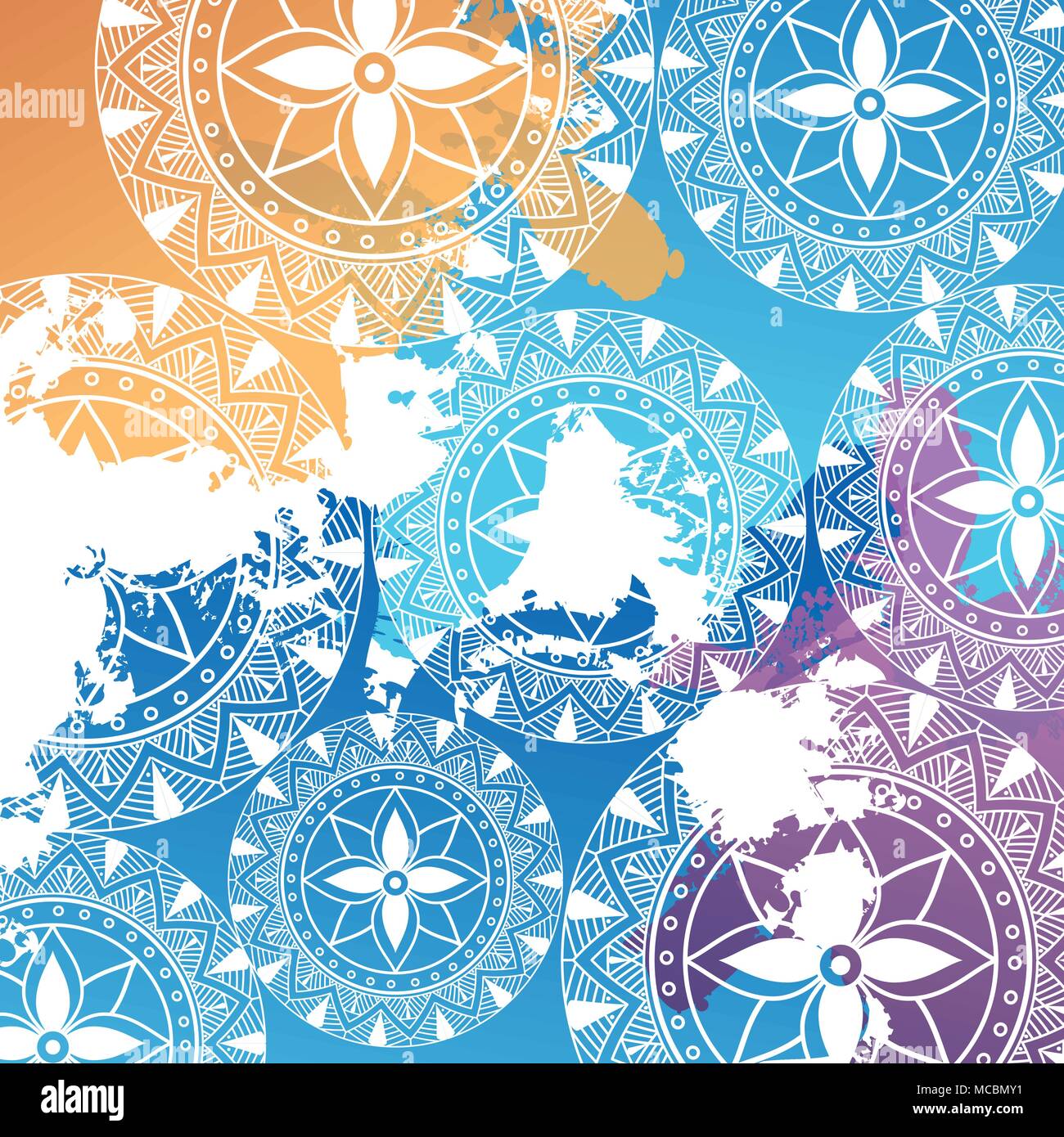 colorful and circular mandalas pattern backgroundvector illustration ...