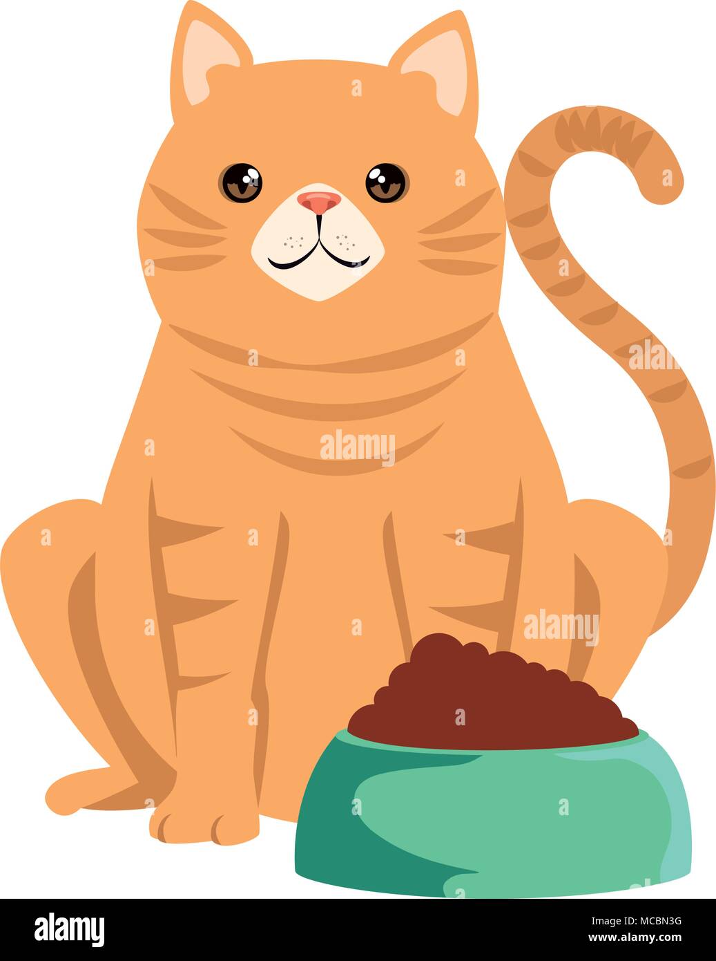 cute cat mascot with dish food character vector illustration design ...