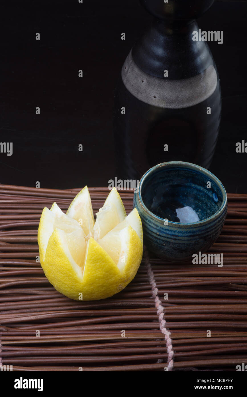 japanese cuisine. sake on background Stock Photo - Alamy