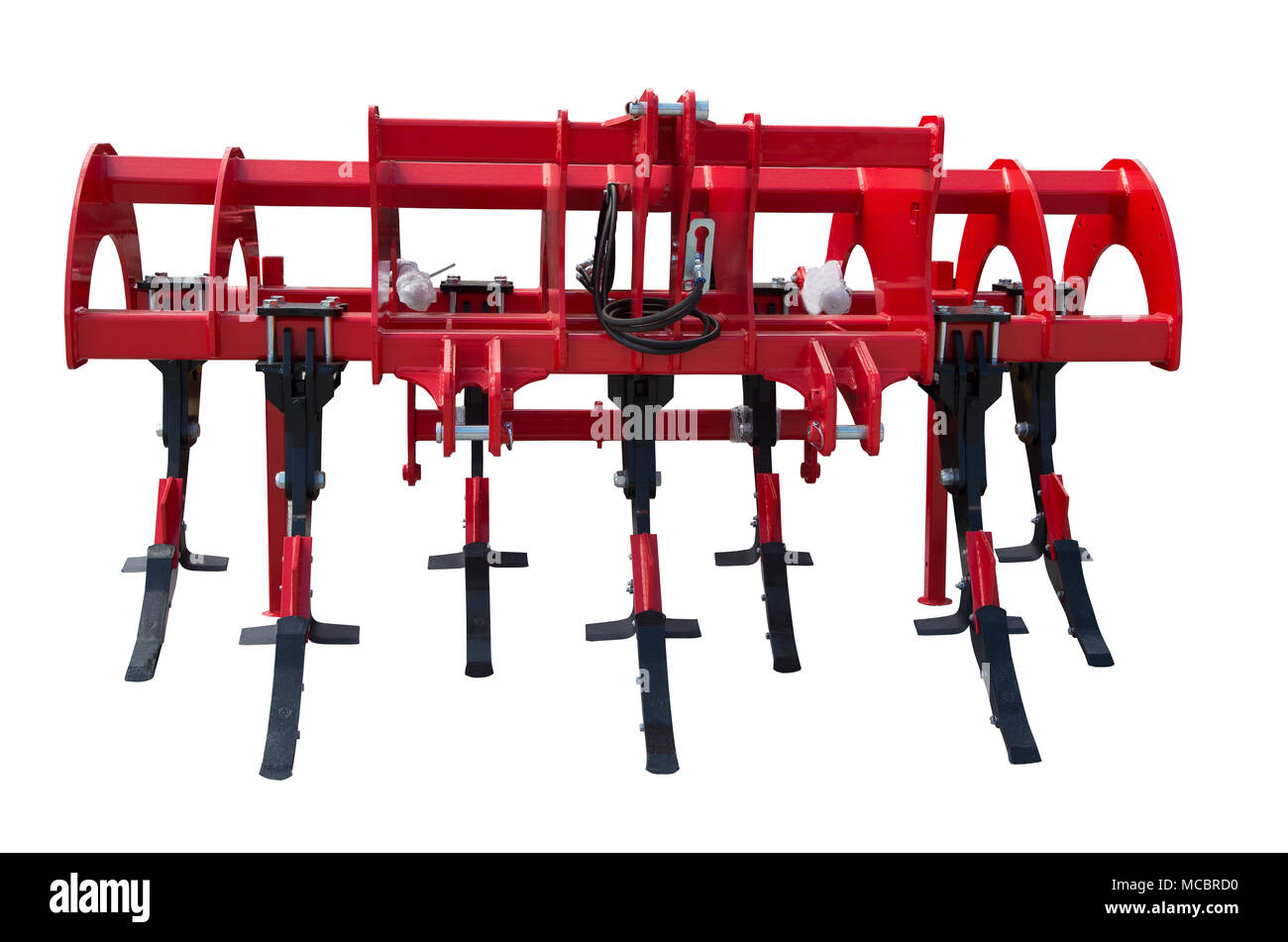 Agricultural plow isolated on white background. Plow for deep plowing ...