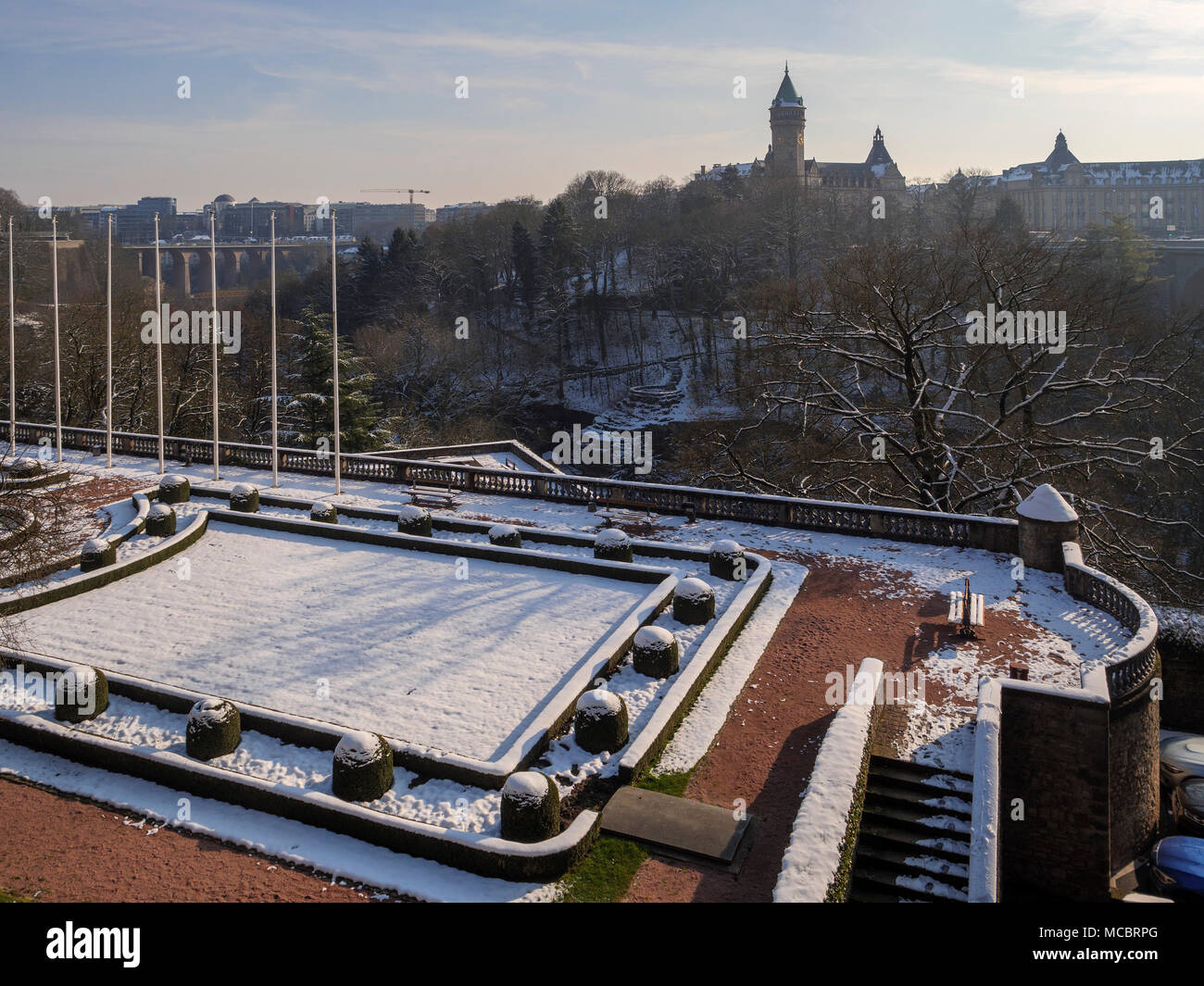 View from Place de la Constitutio onVallee de la Petrusse, Luxembourg ...
