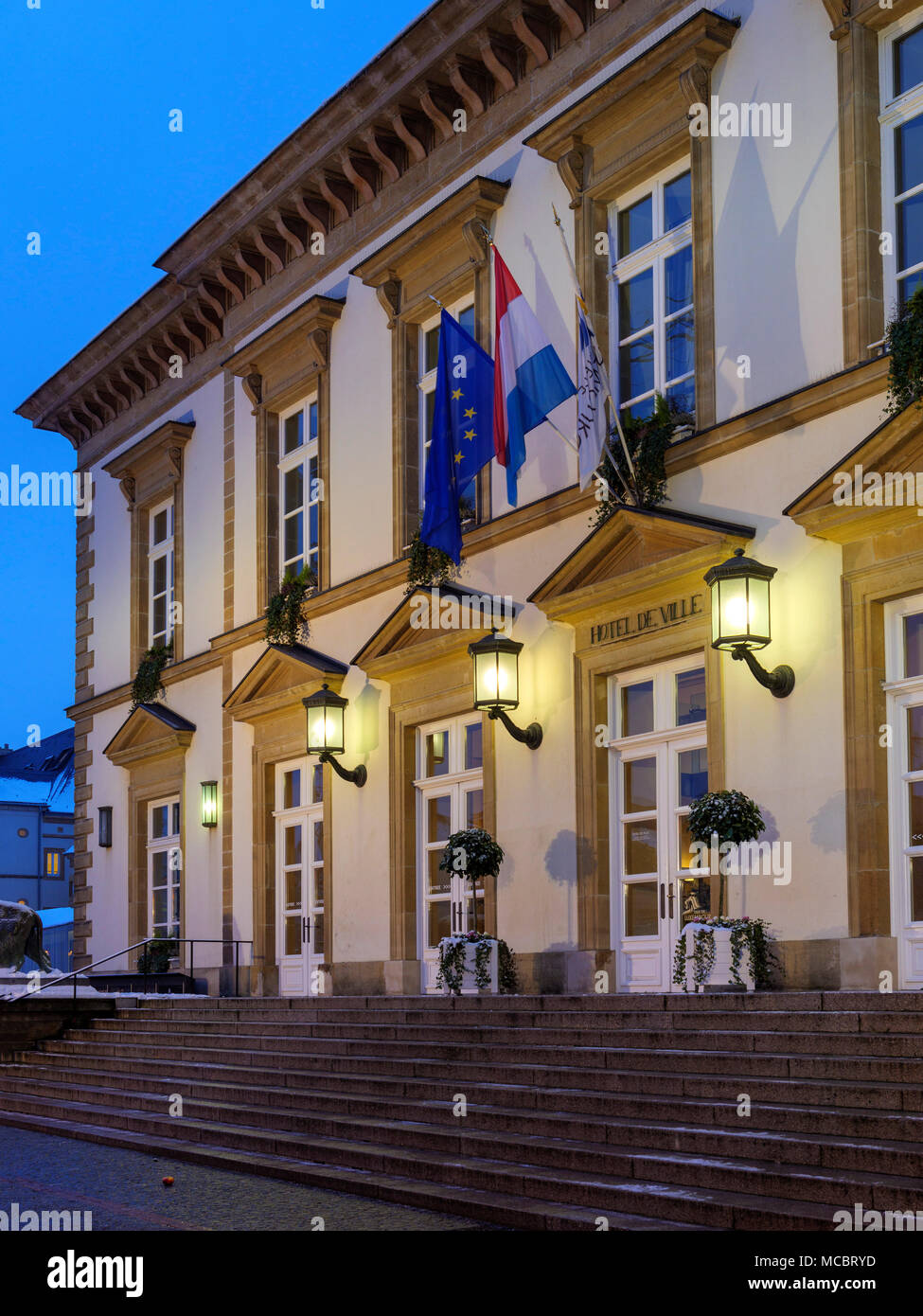 Cityhall at Place Guillaume II, Luxembourg City, Europe, UNESCO ...