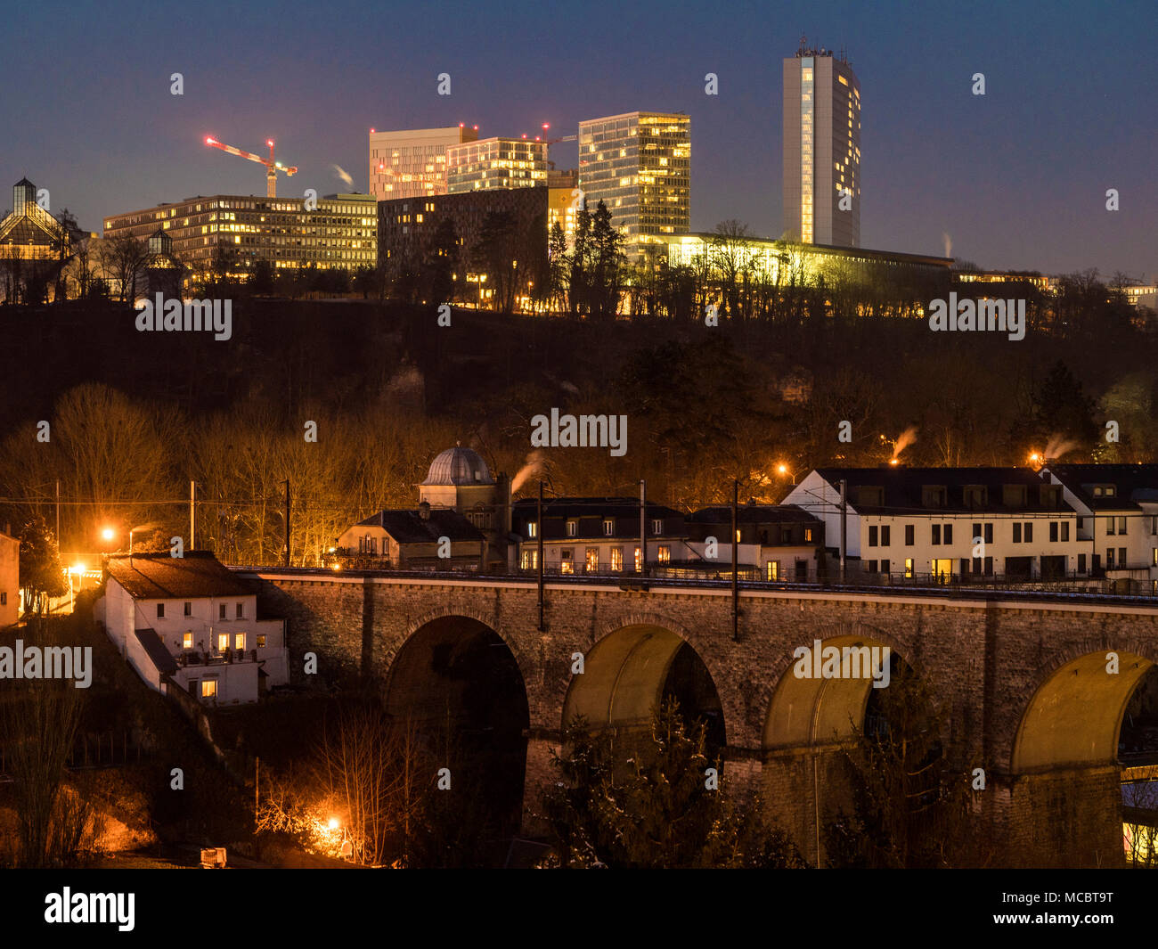 Viaduct in Clausen, Eurpean center, Luxembourg City, Europe Stock Photo ...