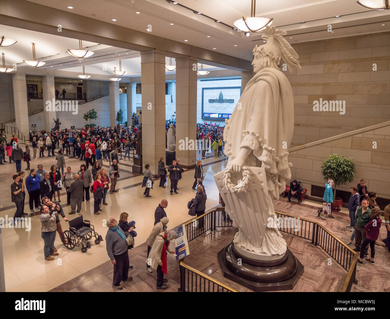 Interior of U.S. Capitol Visitor Center with crowds Stock Photo - Alamy