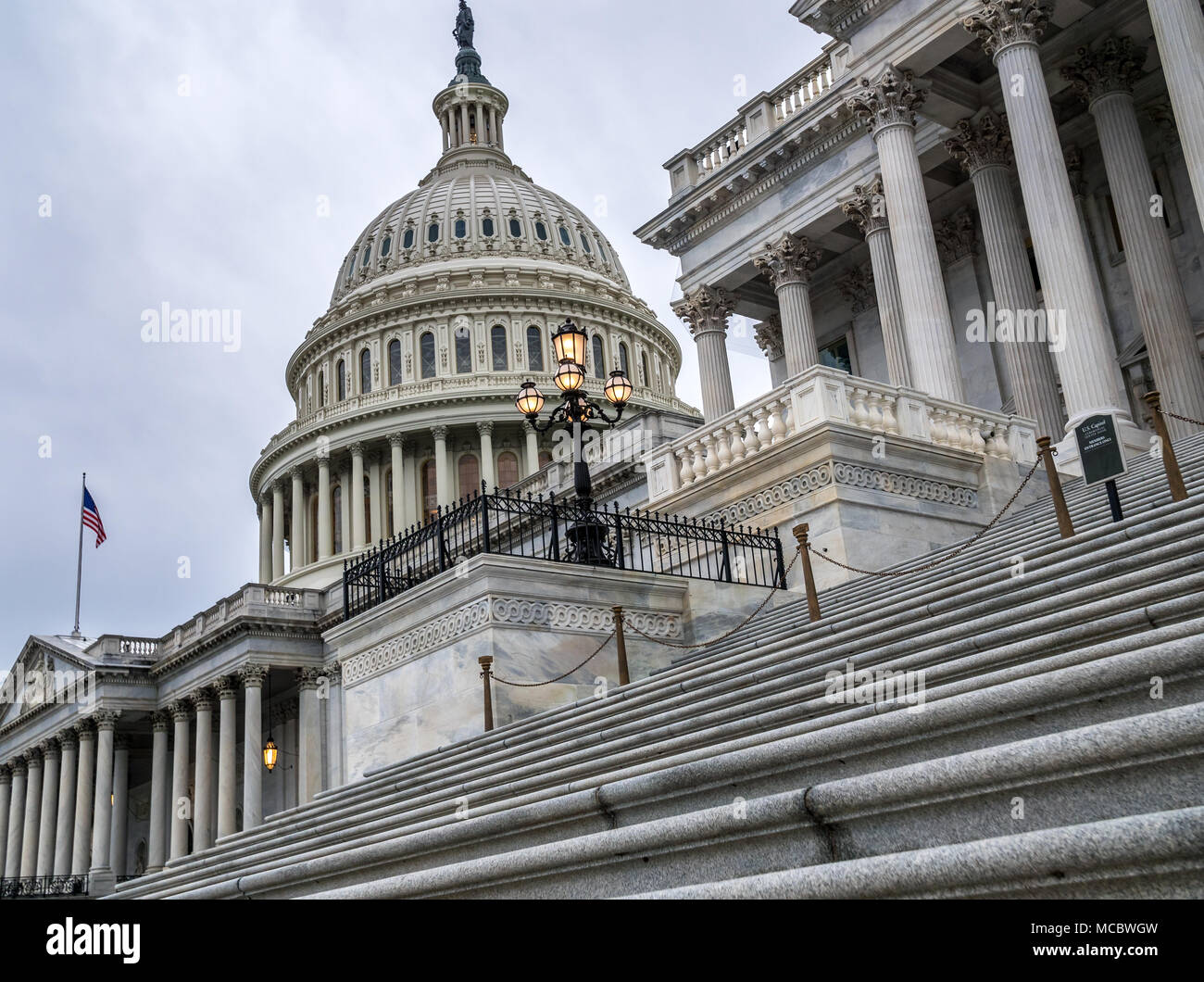 The United States capitol building with dark sclouds above Stock Photo ...