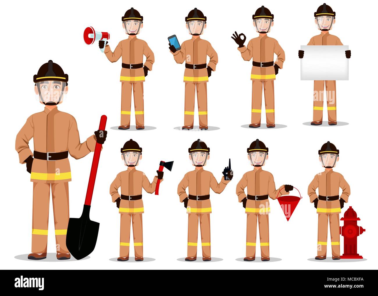 Firefighter Uniform Clip Art Cute Girl In Firefighter Uniform Stock