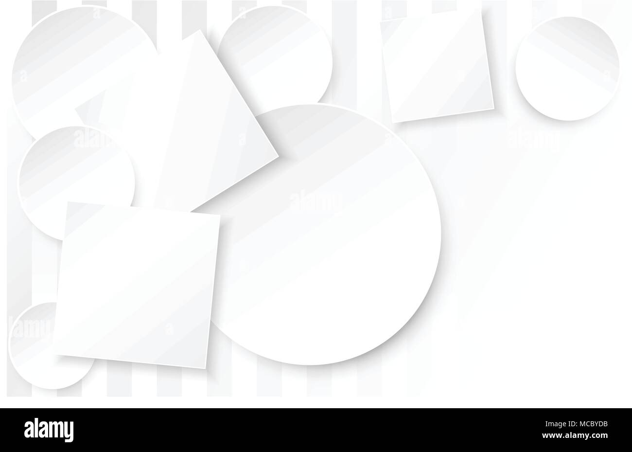 Abstract geometric white squared and round shapes background for text. Vector, illustration ...