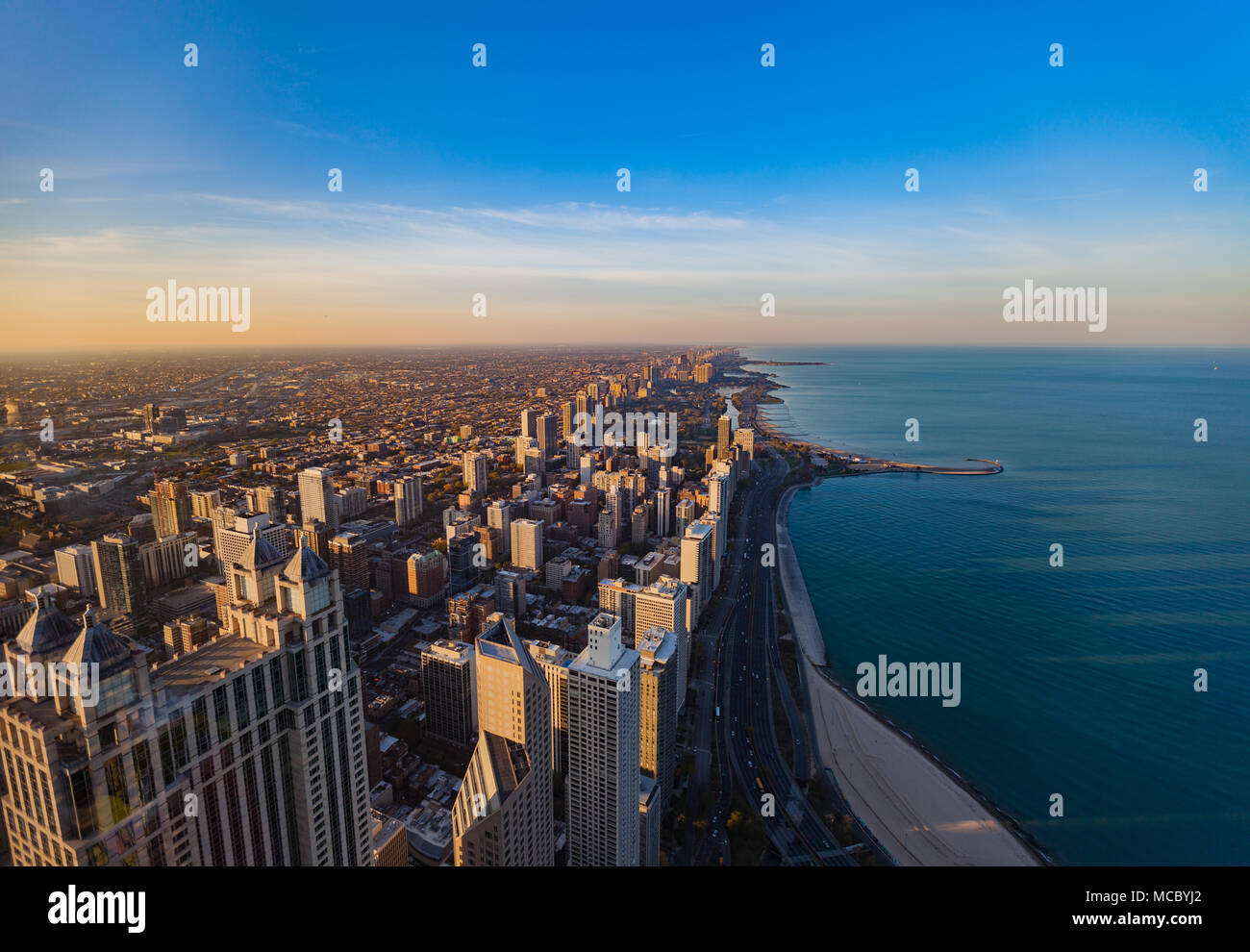Chicago riverwalk aerial hi-res stock photography and images - Alamy